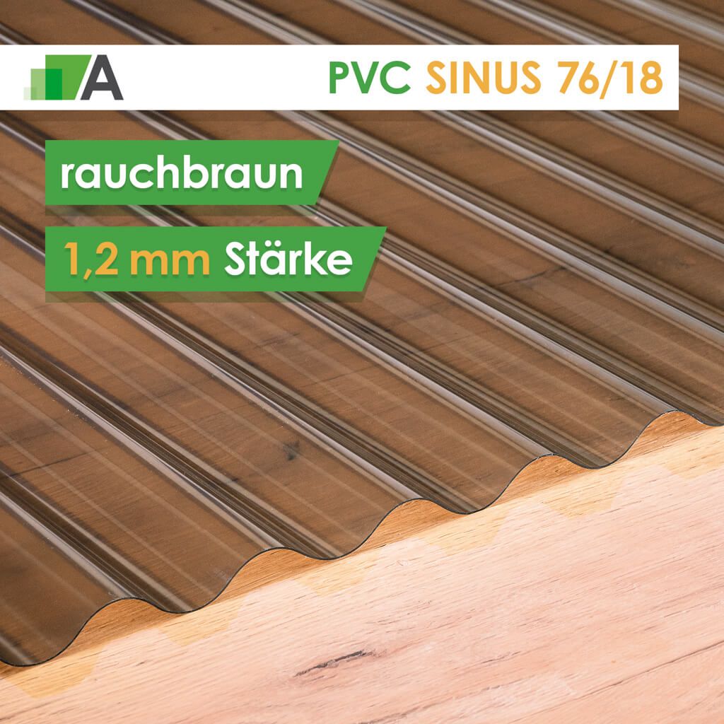 PVC Wellplatte braun Sinus glatt Stärke 1,2mm|ACRYLICS